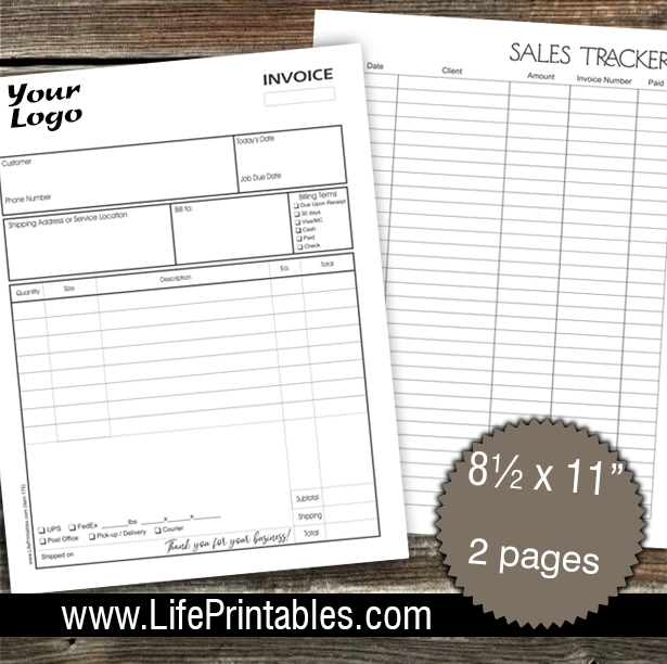 Invoice and Sales Tracker (item 175) | LifePrintables